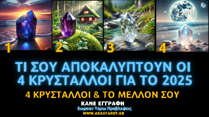 ΤΙ ΠΡΟΒΛΕΠΟΥΝ ΟΙ 4 ΚΡΥΣΤΑΛΛΟΙ ΓΙΑ ΤΟ 2025; ΤΙ ΣΟΥ ΔΕΙΧΝΟΥΝ ΤΙ ΠΡΕΠΕΙ ΝΑ ...